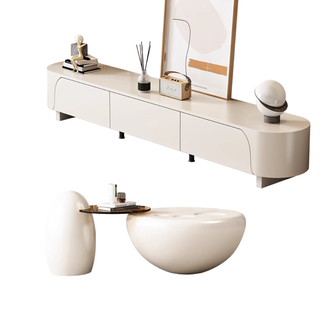 Wu's StylishVault French Style TV Stand and Coffee Table Set | Wayfair