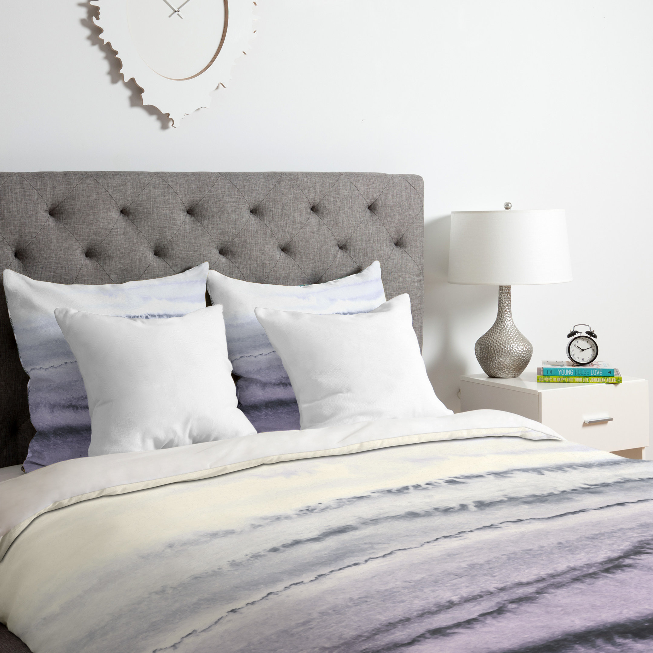 Deny Designs Monika Strigel Within the Tides Lilac Gray Duvet Cover Set ...