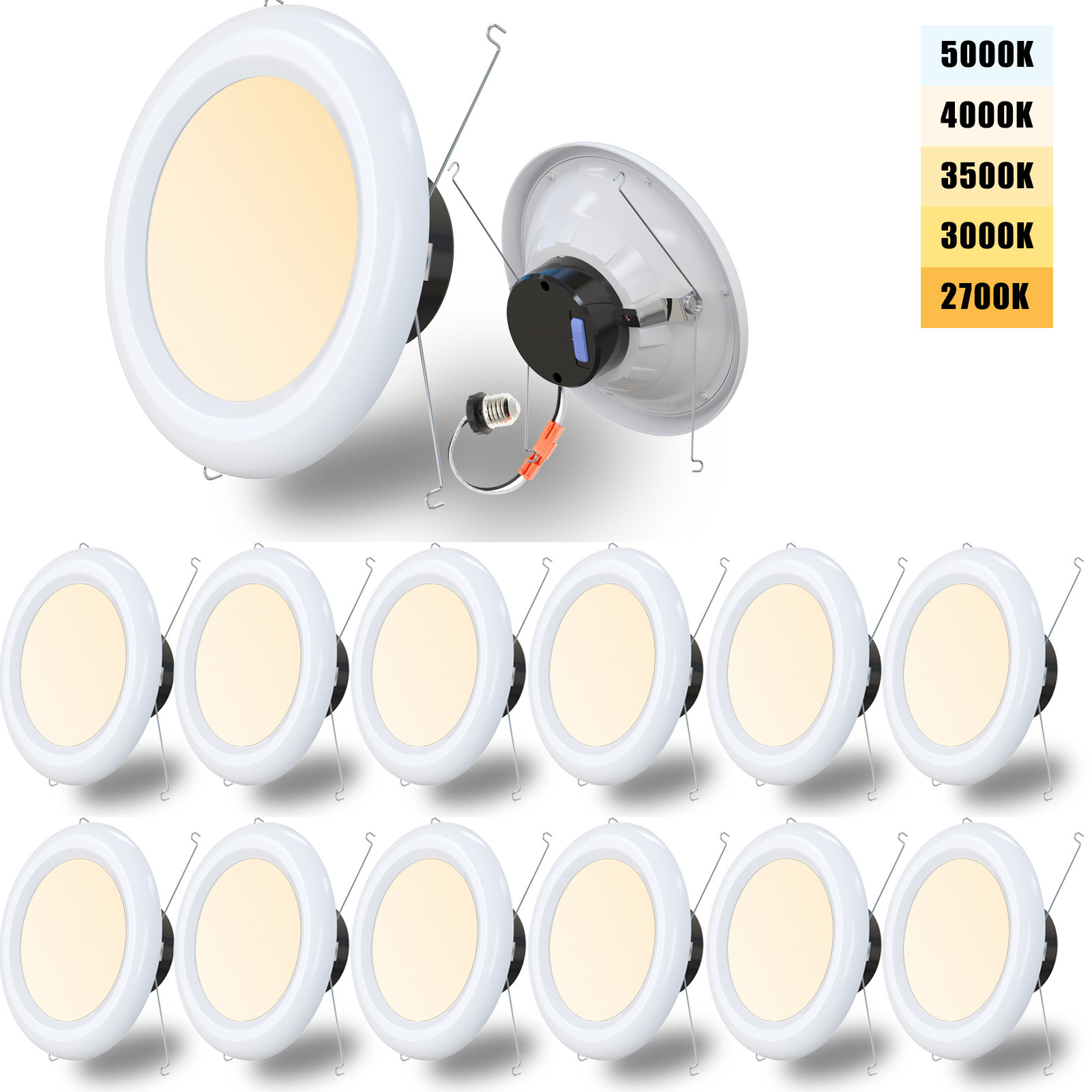 AKIHE Retrofit LED Recessed Lighting 6 Inch, Indirect Light, Dimmable ...