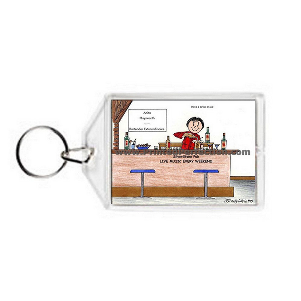 Printed Perfection Personalized Bartender - Female Acrylic Key Chain ...