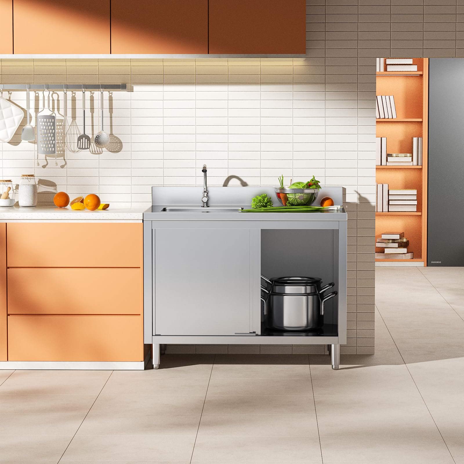 petlvia Cabinet Sink - Single Bowl Free Standing Kitchen Sink For ...