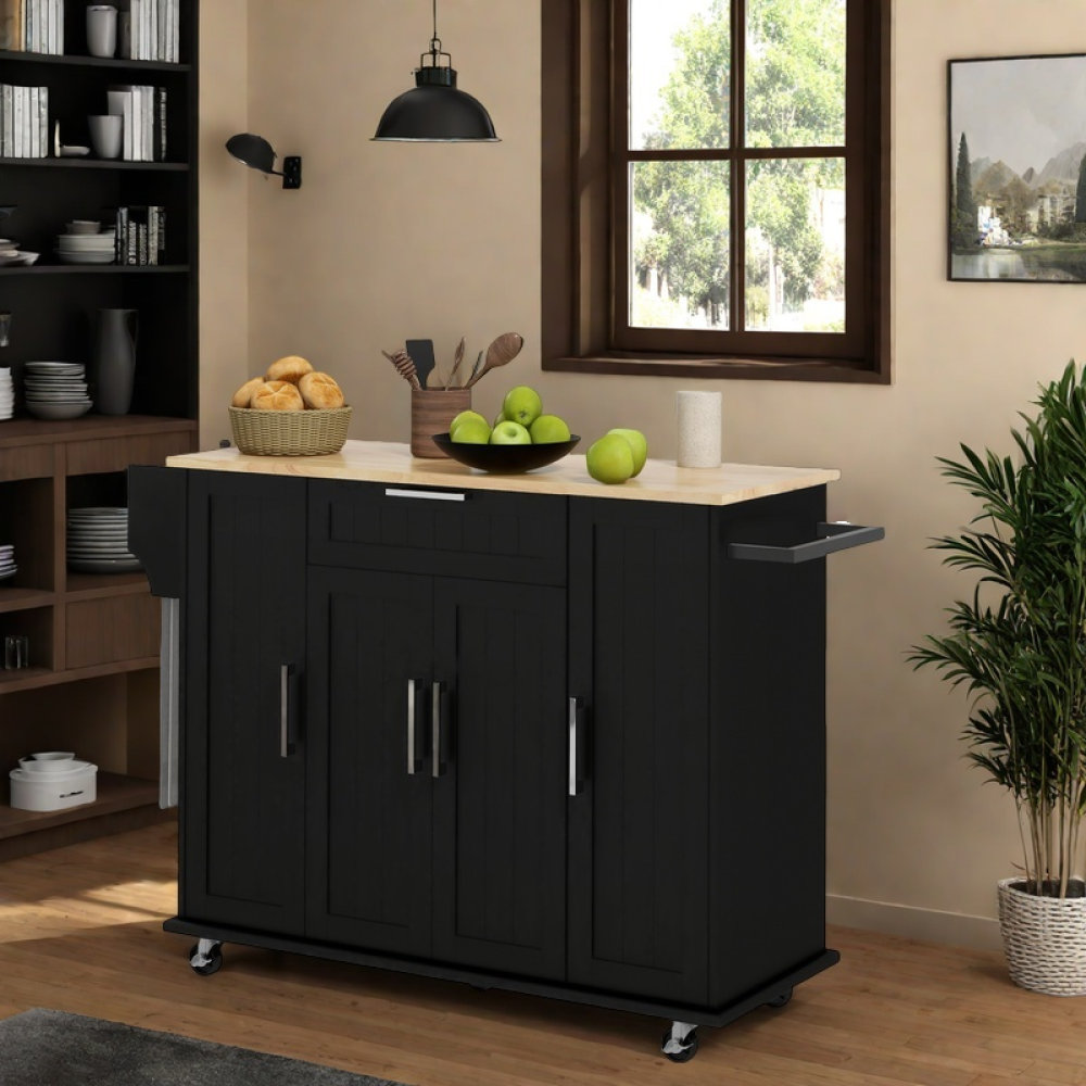 Lark Manor Kitchen Island with Rubberwood Top - Wayfair Canada