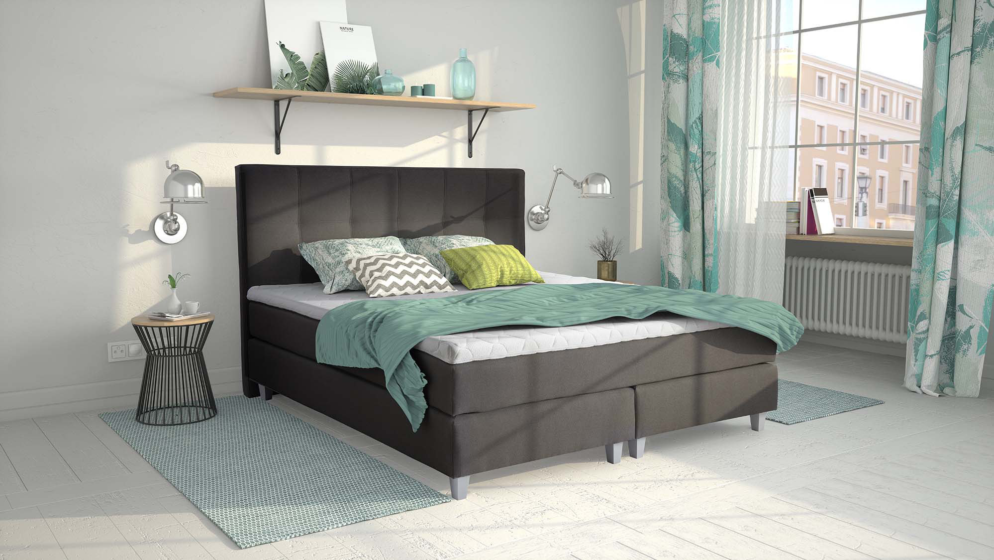 Brayden Studio Boxspring Bed Calix with Topper | Wayfair.ie