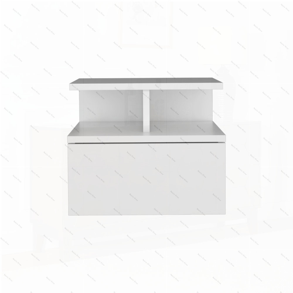 George Oliver Adele Floating Nightstand , End Table, Side Table Drawer, Open Top Shelves | Wayfair