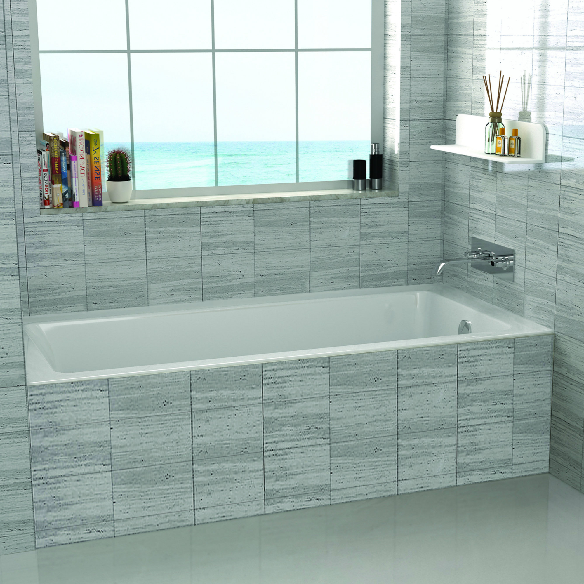 Fine Fixtures Alcove 66" x 32" Soaking Fiberglass Bathtub & Reviews ...