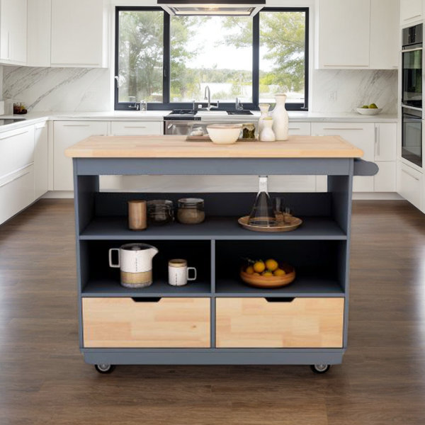 AiYchen Kitchen Island with Storage, Two-sided Kitchen island Cart on ...