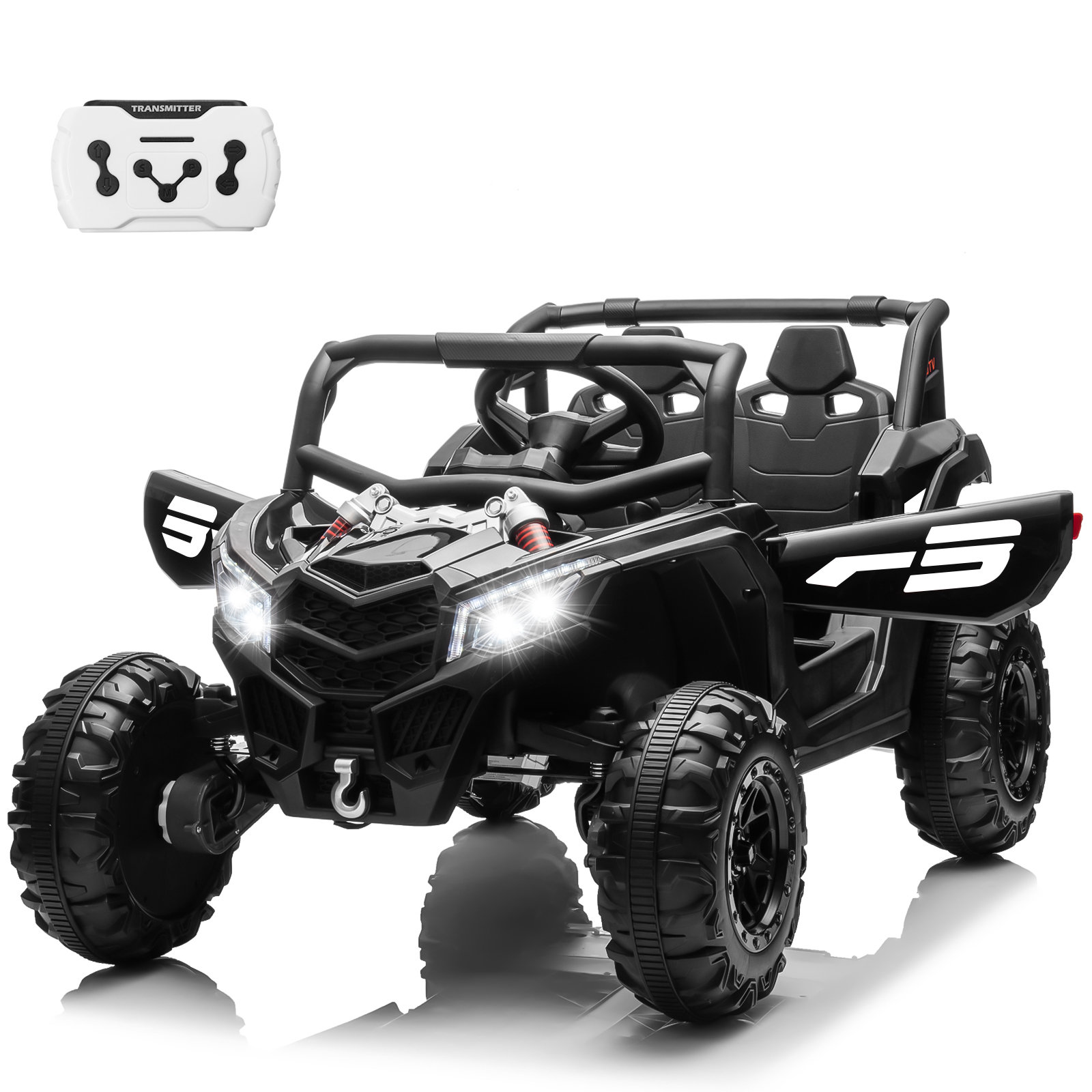Anrli 24V 4WD Kids Electric UTV w/ Remote Control, Large Seat & 3 ...