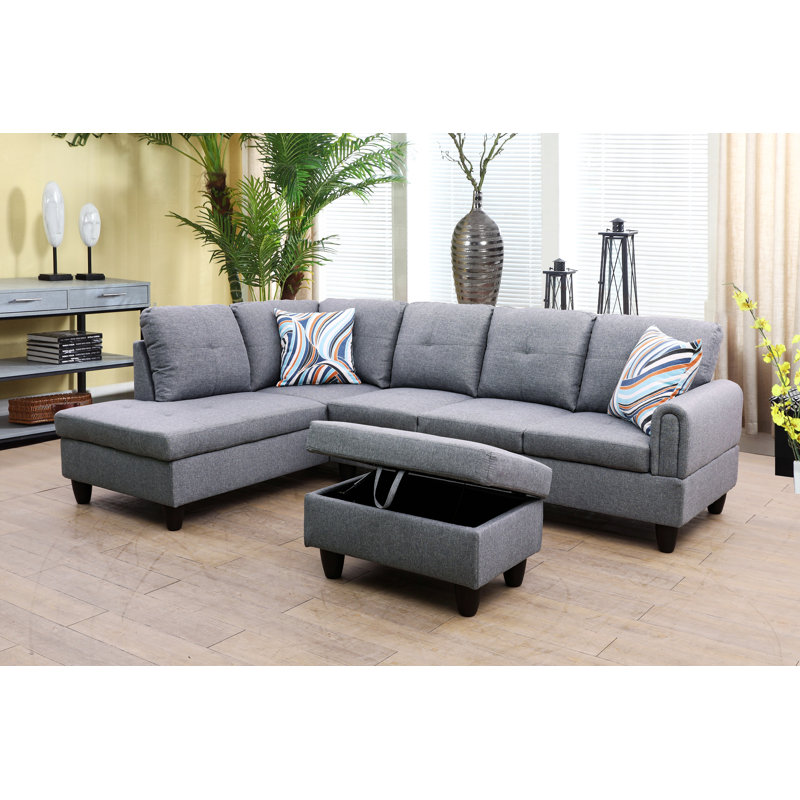Latitude Run® Jacksmith 3 - Piece Upholstered Sectional & Reviews | Wayfair