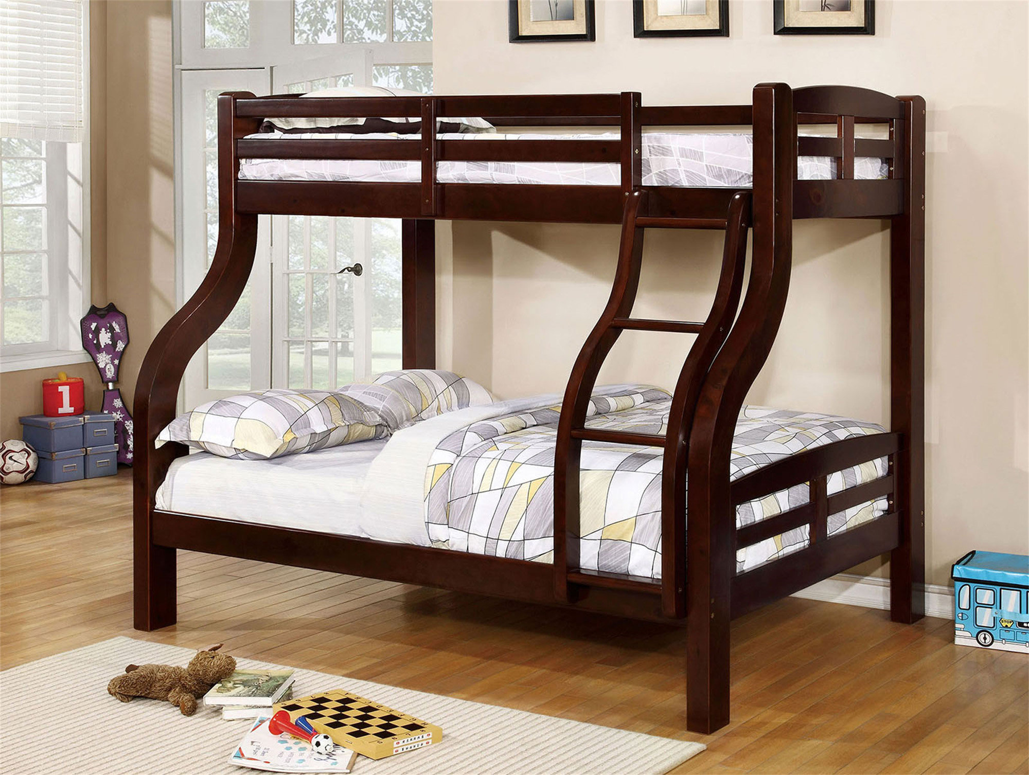 Red Barrel Studio® Transitional Style Twin Over Full Bunk Bed Upper Bed ...