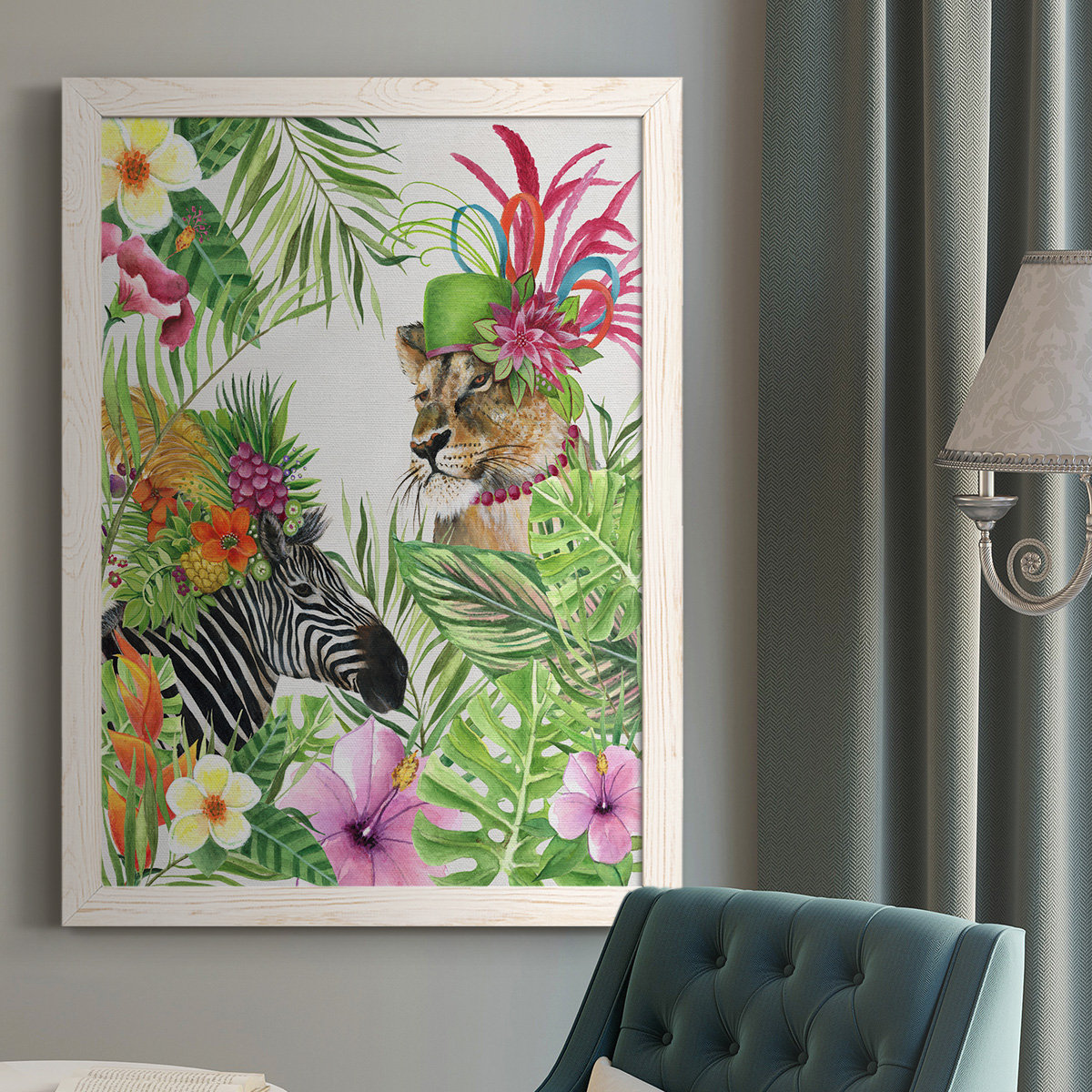 Wexford Home Jungle Royale II - Single Picture Frame Print on Canvas ...