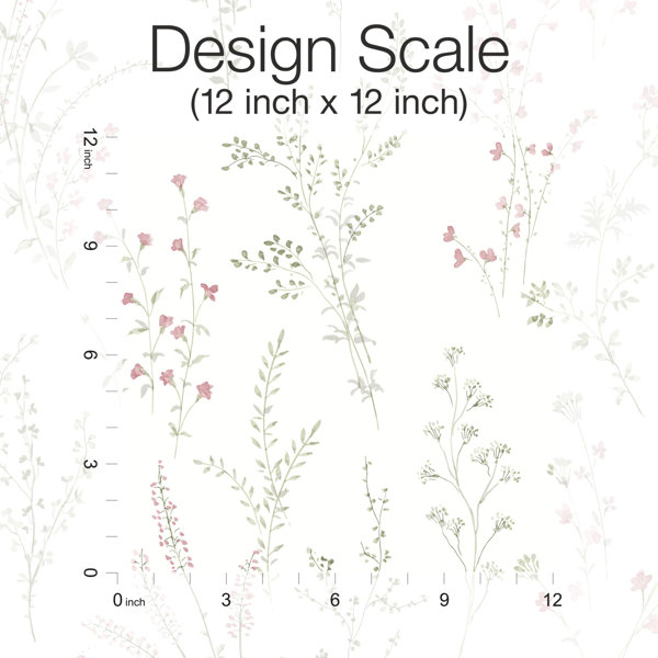 York Wallcoverings Wildflower Sprigs Peel & Stick Floral Roll & Reviews ...