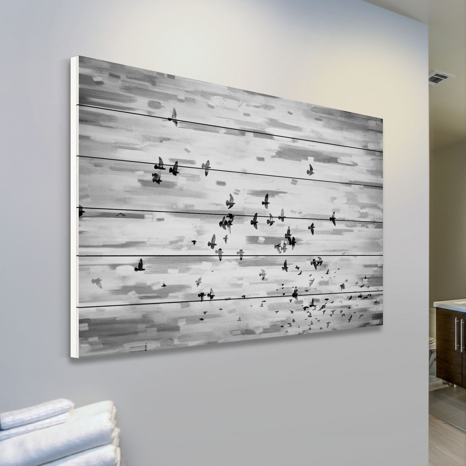 Highland Dunes Marsden Birds' - Acrylic Painting Print on Wood ...