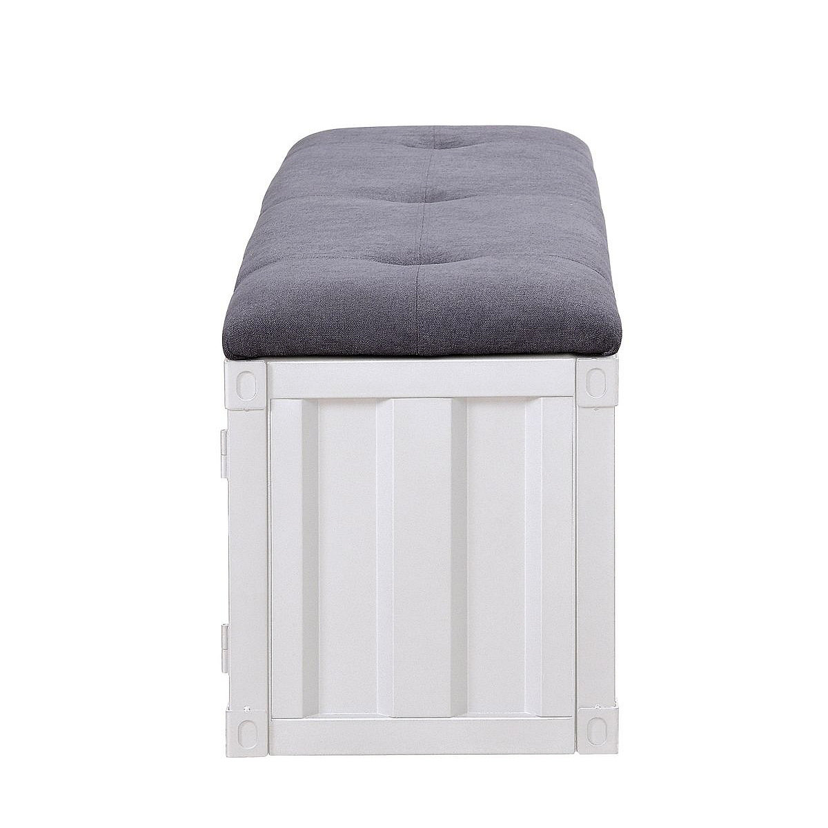 17 Stories Cargo Bench Storage With Metal Doors And Open Compartment ...
