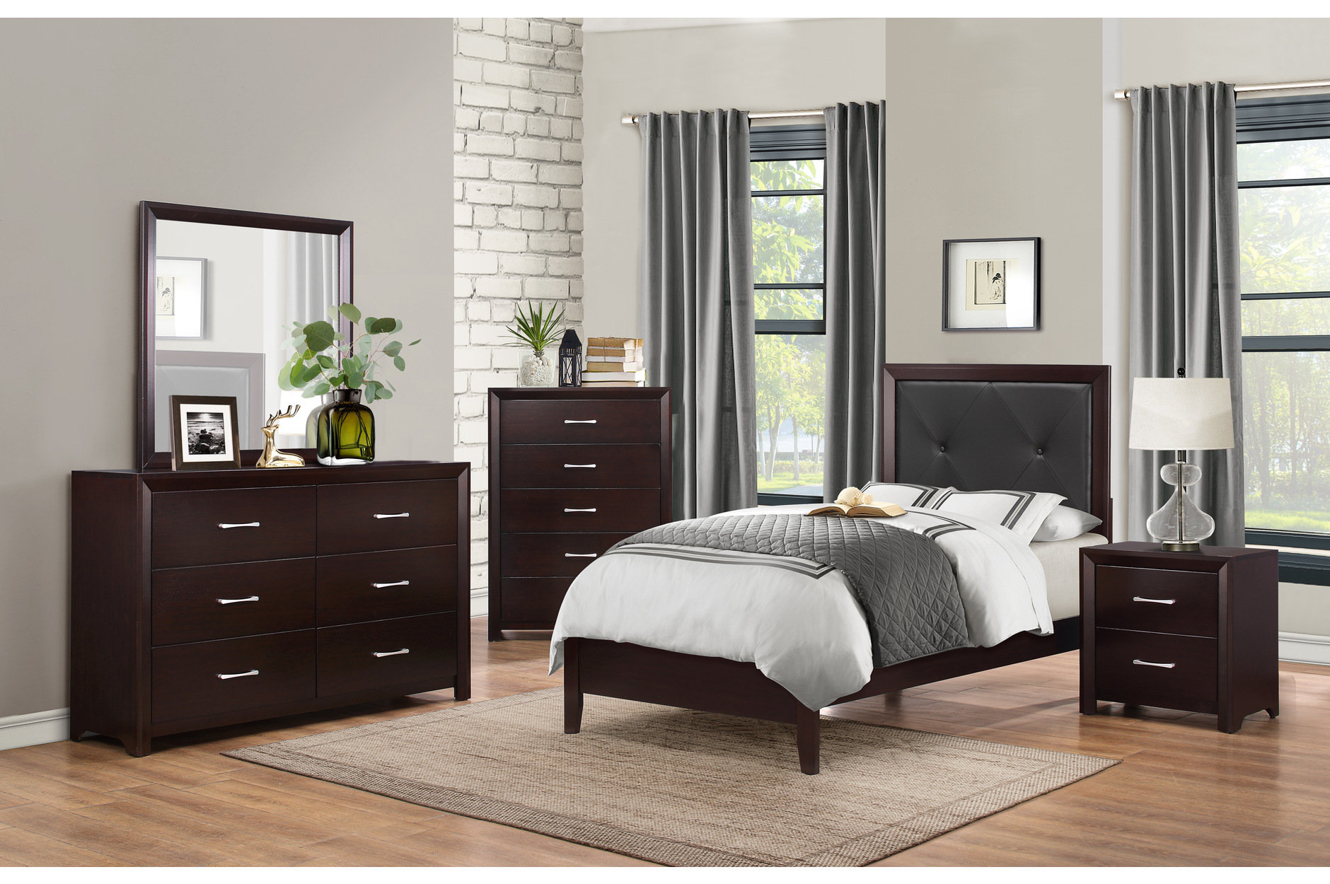 Red Barrel Studio Full Upholstered Standard 3 Piece Bedroom Set ...