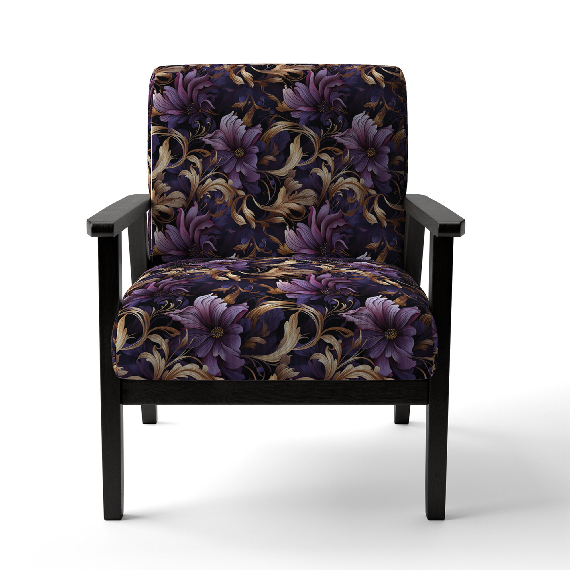 Red Barrel Studio® Glamorous Gold And Purple Damask Pattern II ...