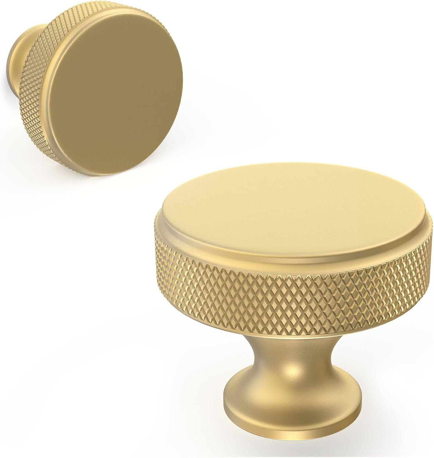 Frontier Grain 30 Pack Brushed Gold Cabinet Knobs And Drawer Pulls, Knurled Solid Kitchen ...