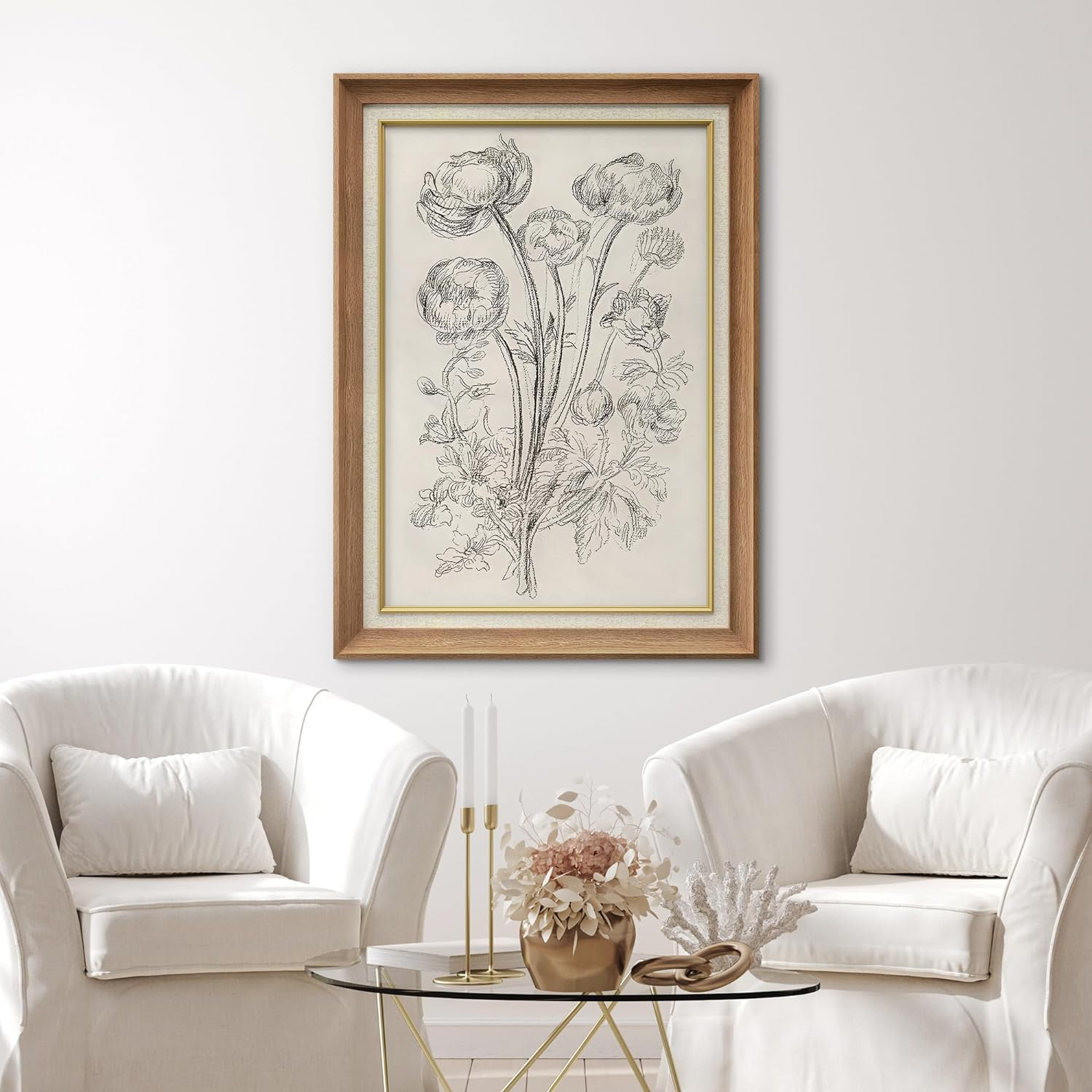 IDEA4WALL Wildflower Lily Poppy Botanical Nature Wilderness Framed On ...