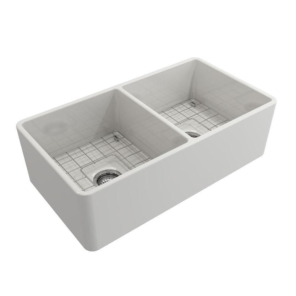 Barclay Langley 33" L x 18" W Double Basin Farmhouse Kitchen Sink ...