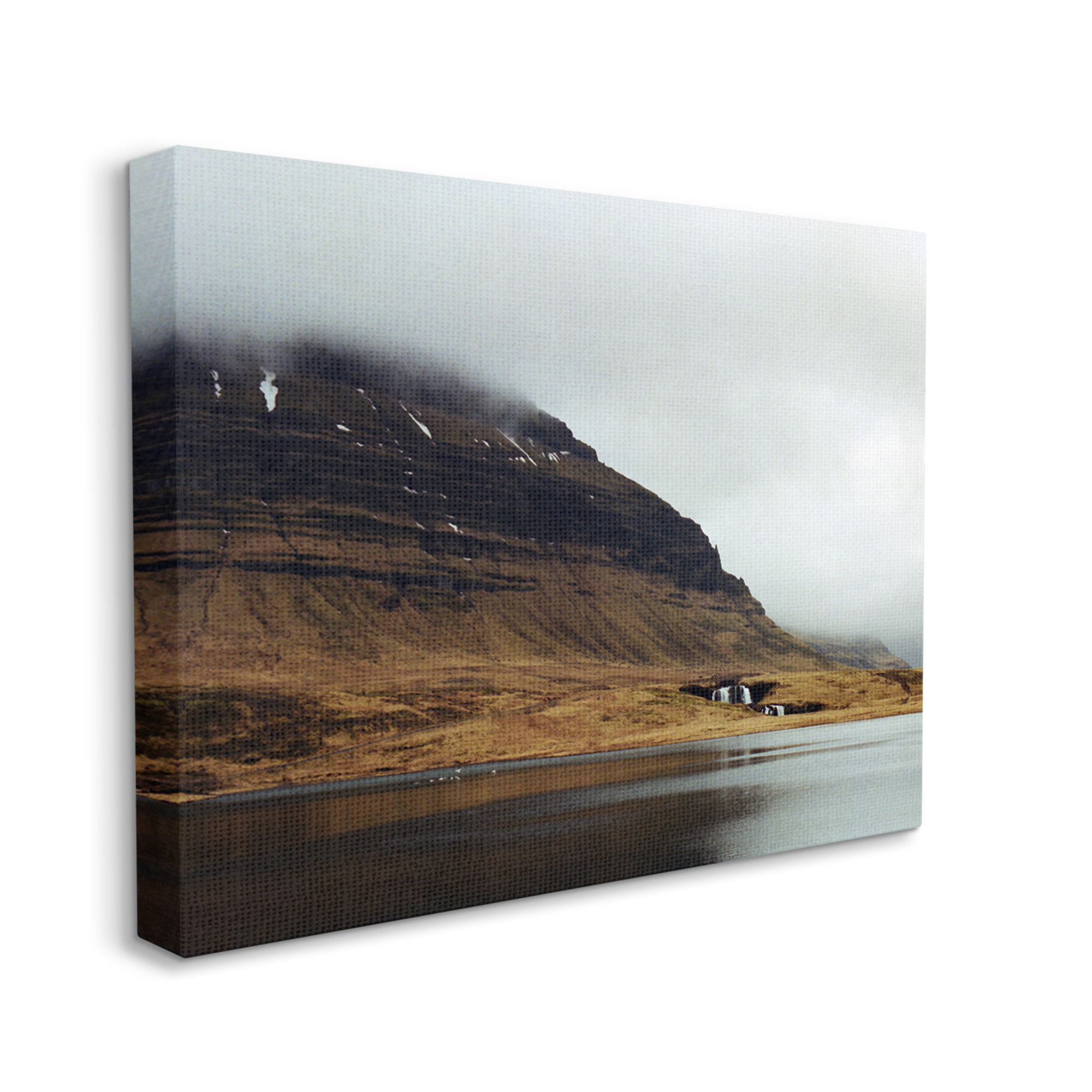 Stupell Industries Lake Side Cliffs Looming Fog Plateau Landscape by ...