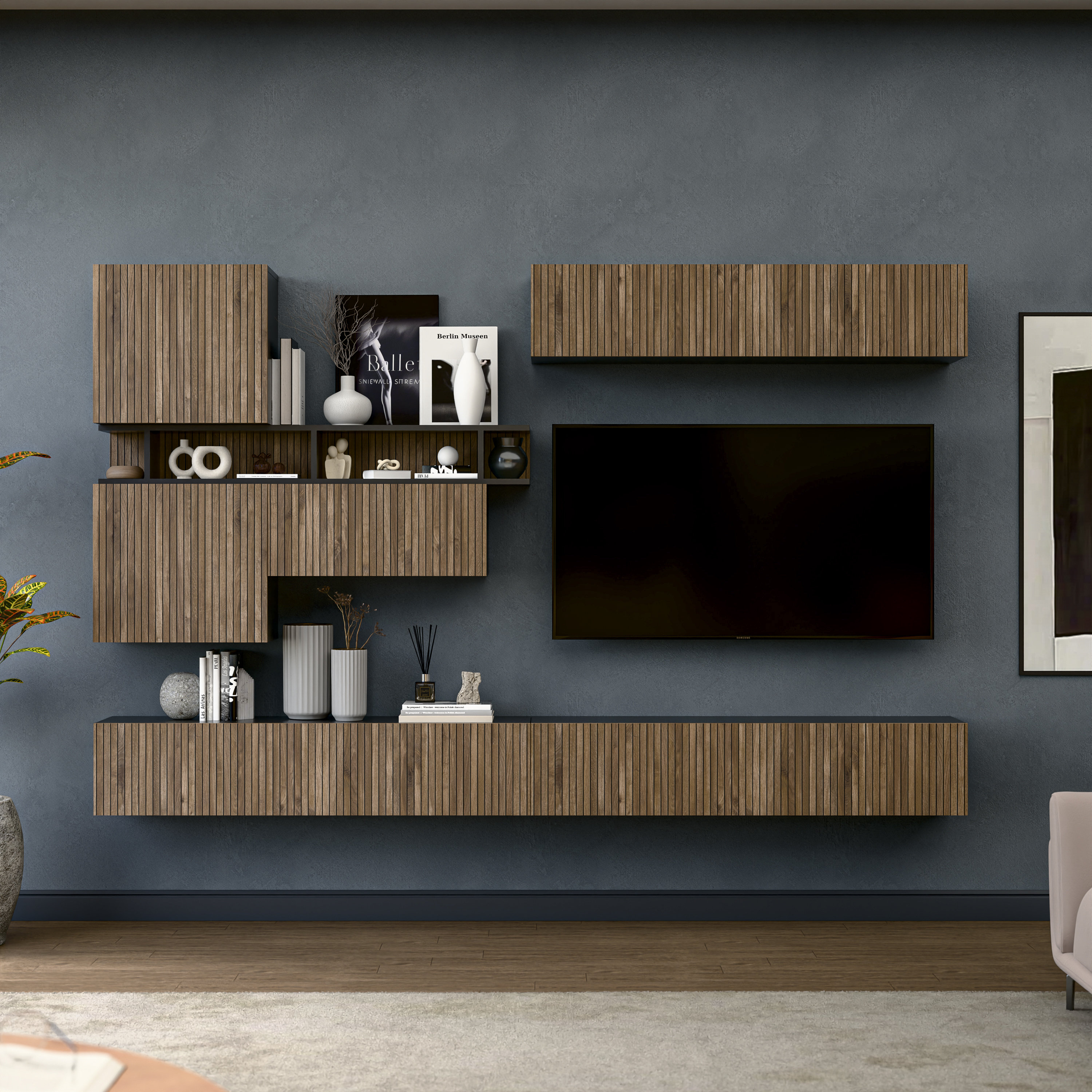 Brayden Studio Telby Moduler Modern TV Unit Wall Mount – Customiz with ...