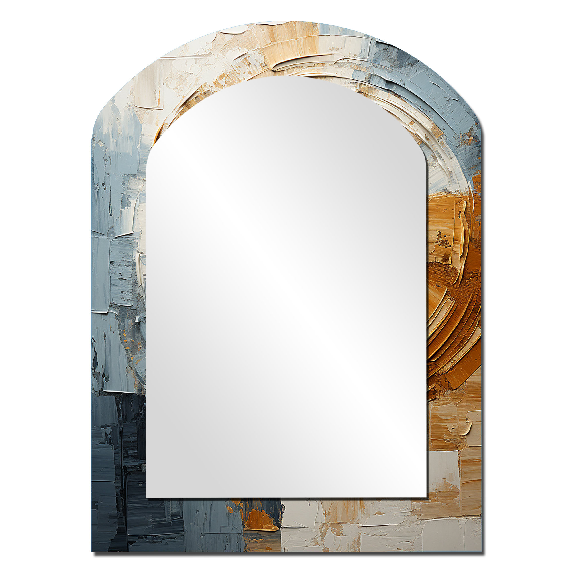 East Urban Home Blue Gold Timeless Turn Vortex - Modern Arch Wall ...