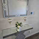 Everly Quinn Amla 47.25" Mirrored Glass Console Table Entryway Living ...