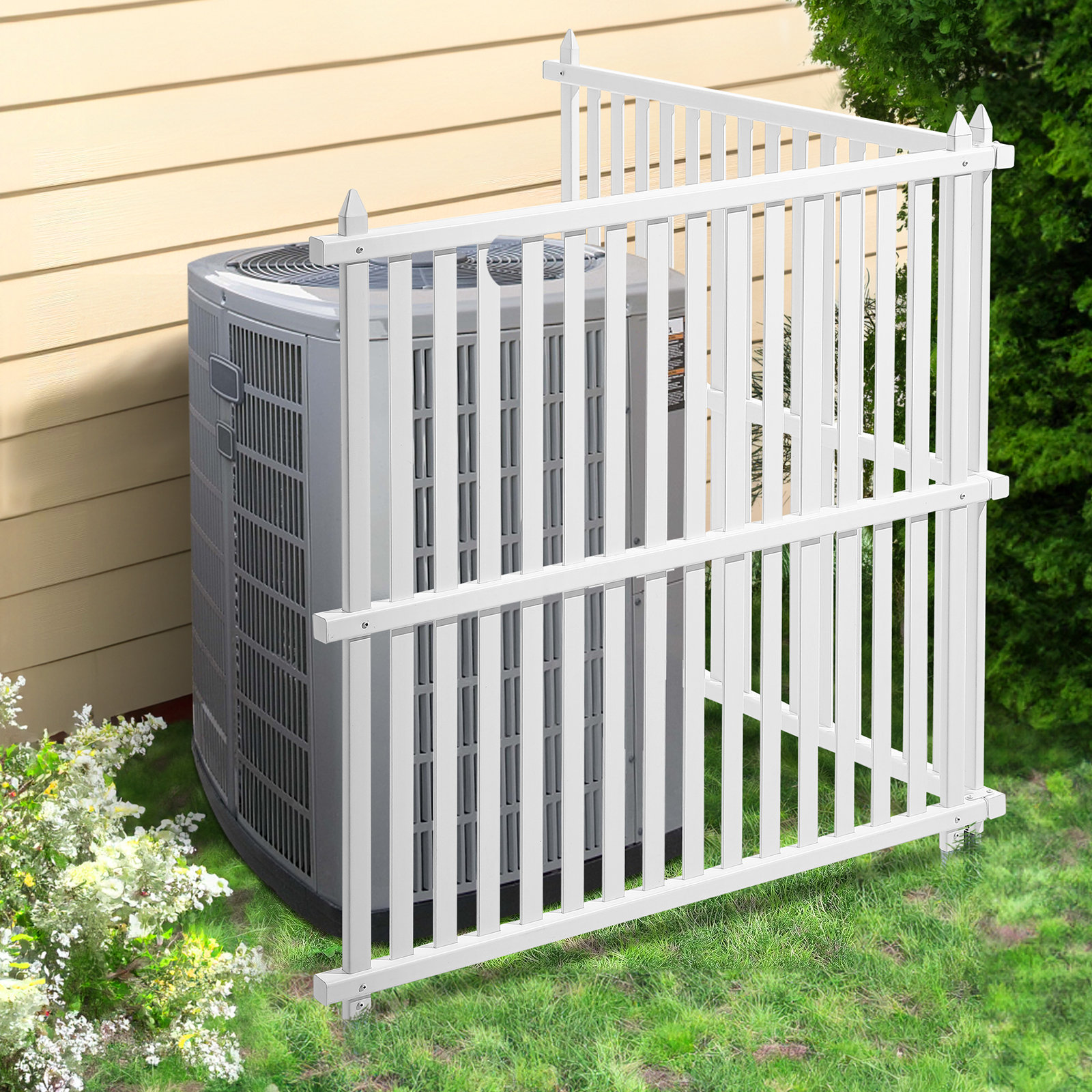 VEVOR 48" Wx48" H Vinyl Privacy Fence Panels Air Conditioner Fence ...