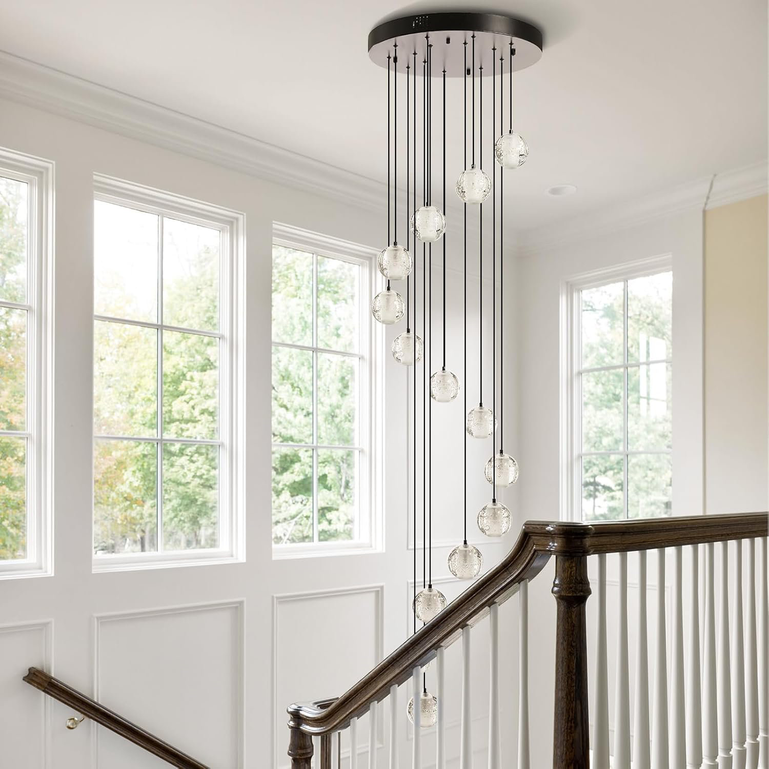 Brayden Studio Earlyn 14 - Light Cluster Staircase Pendant Light(Bulbs ...