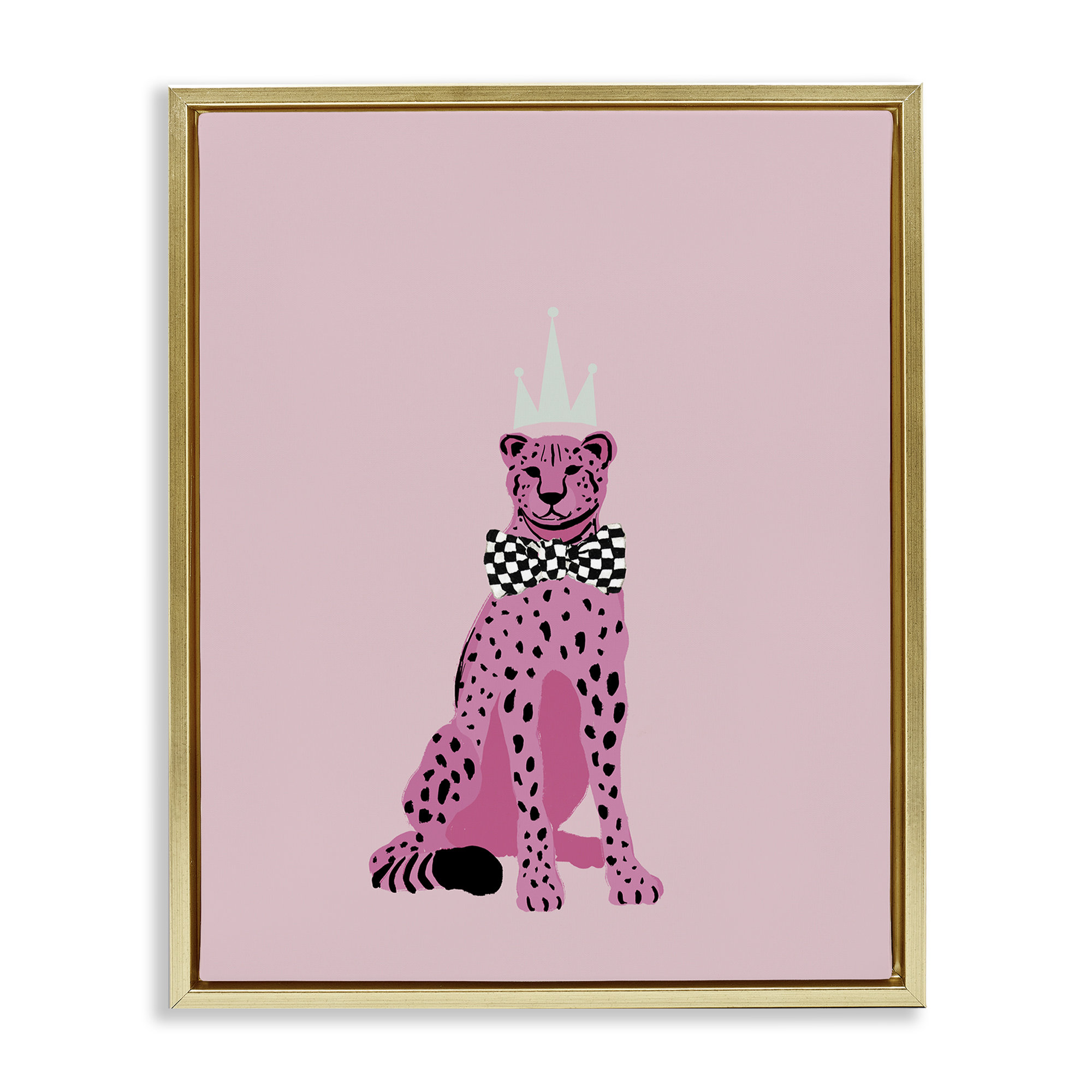 Dakota Fields Pink Cheetah King Framed Floater Canvas Wall Art by Elizabeth Medley | Wayfair