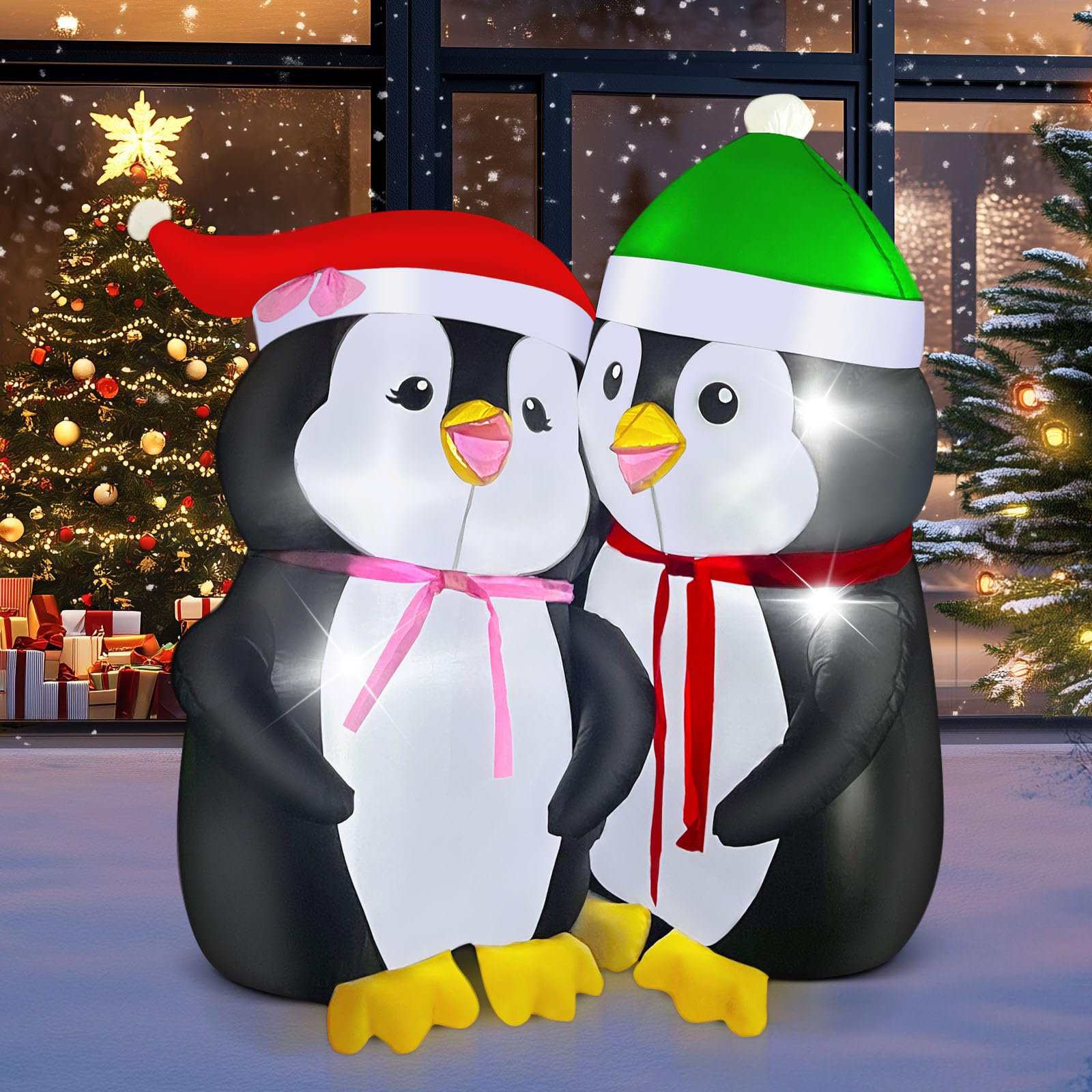 One Allium Way® 5FT Christmas Inflatable Penguins with LED Lights | Wayfair