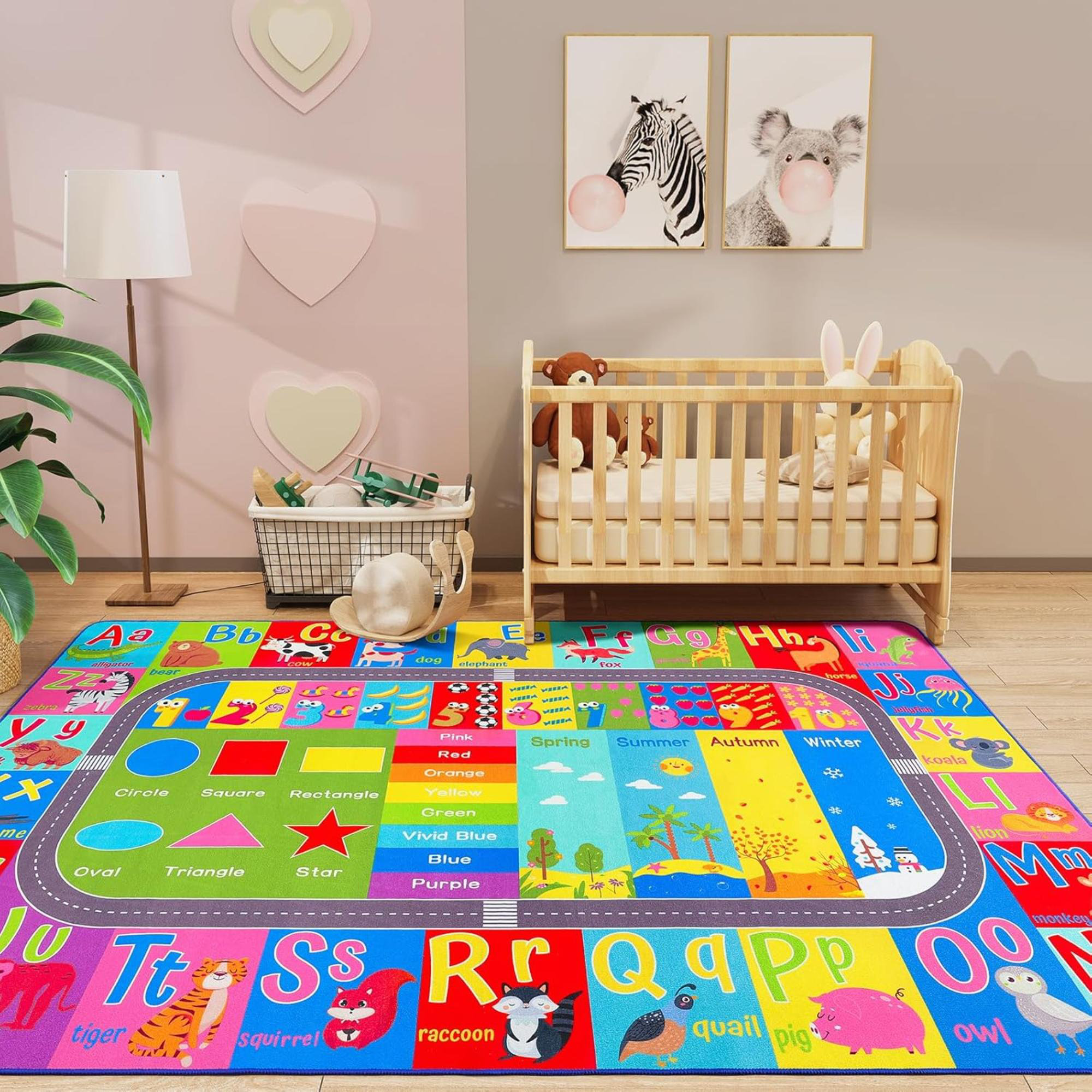 Mason & Marbles Kids Educational Rug, Kids Collection Area Rug For ...