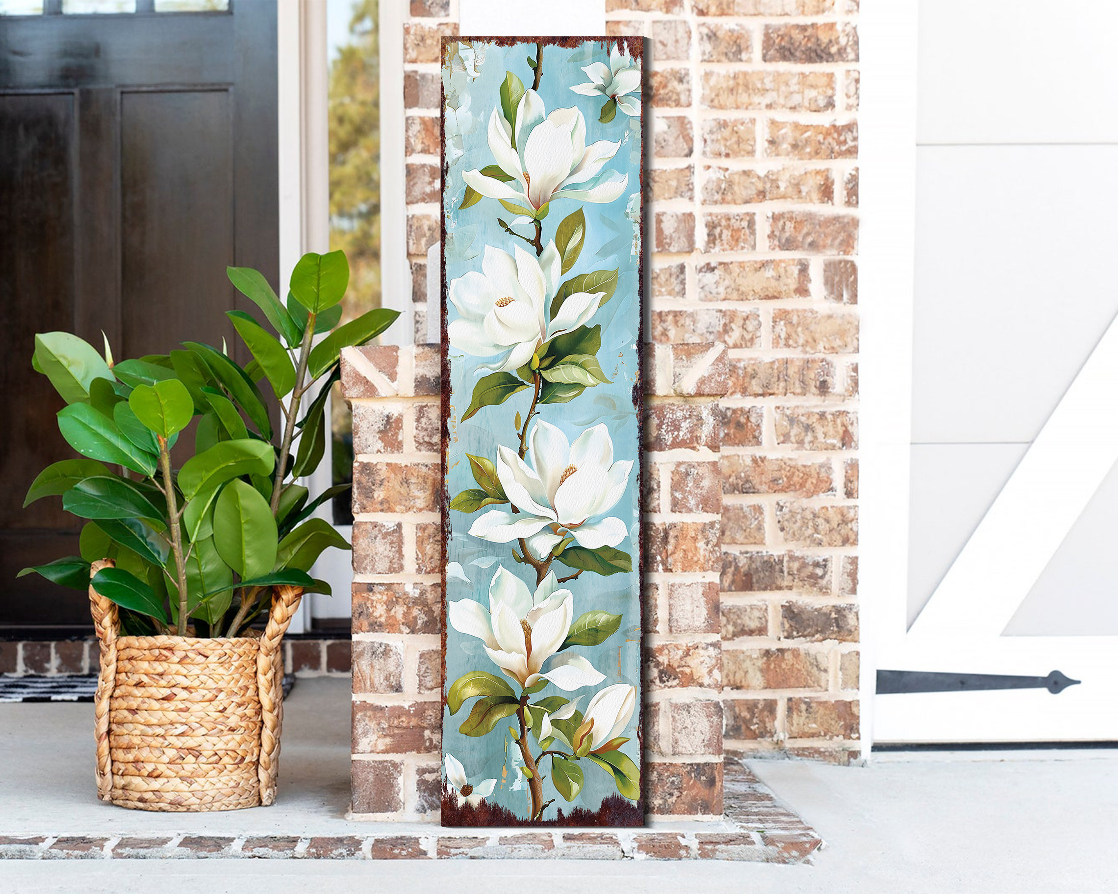Winston Porter 36in Spring Magnolia Porch Sign | Playful Watercolor ...
