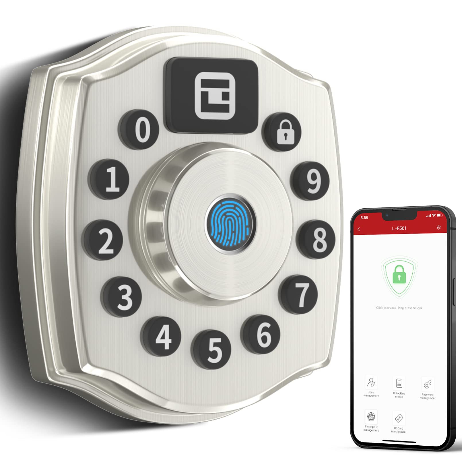 Geek Smart 5-in-1 APP, Fingerprint, Password, IC Card and Backup Key ...