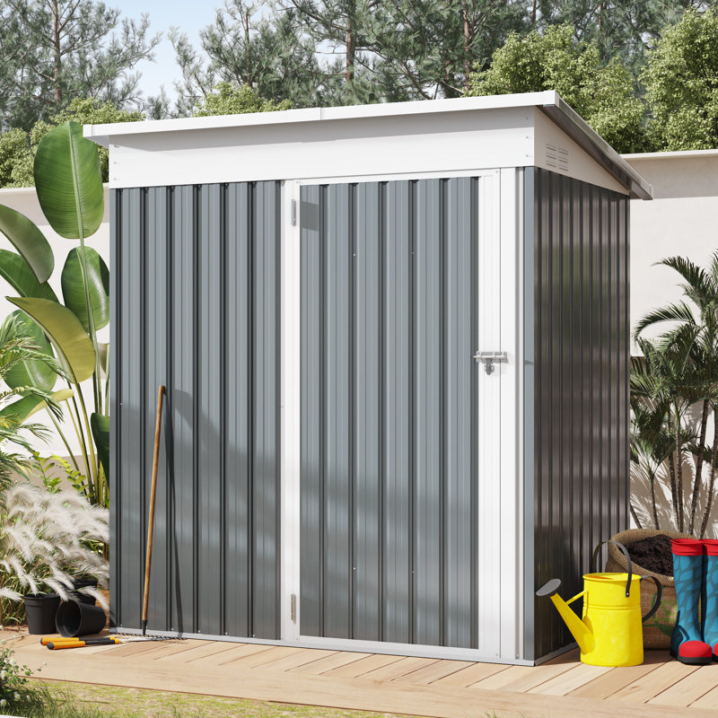 AECOJOY 5 ft. W x 3 ft. D Metal Lean-To Storage Shed & Reviews | Wayfair