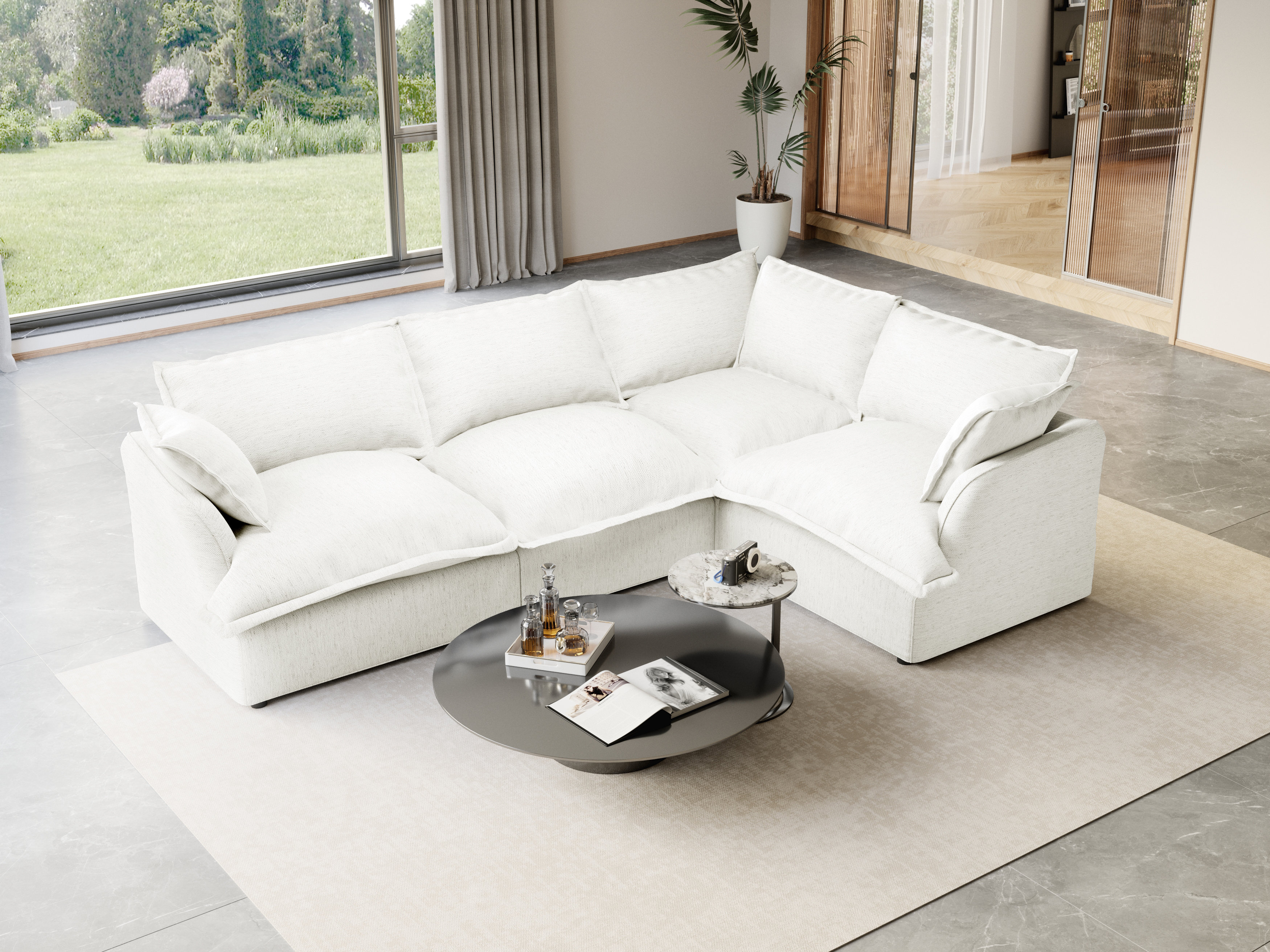 Hokku Designs Modular Sectional Couch Down Filled Sofa, Comfty ...