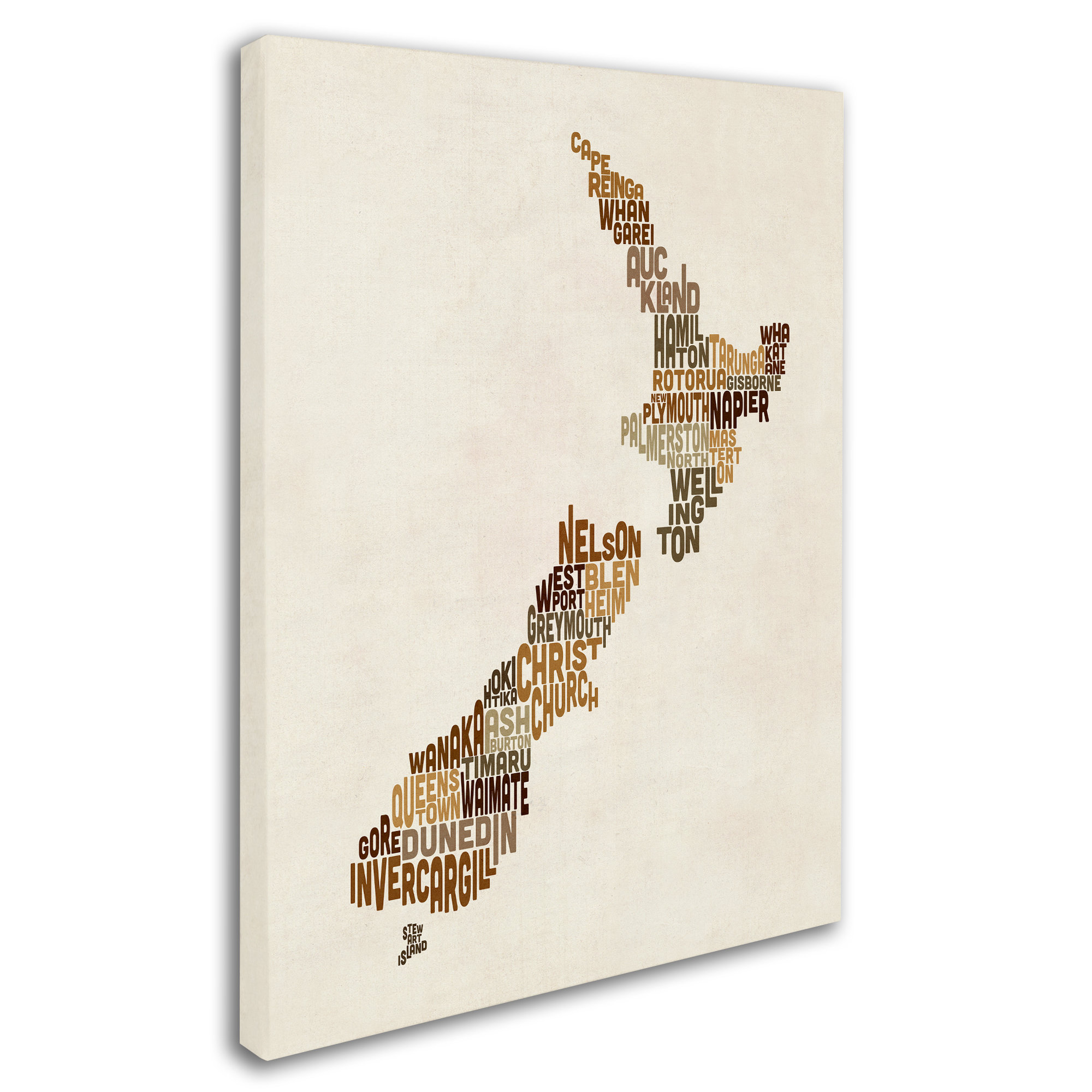Ivy Bronx 'New Zealand Typography Map 2' Graphic Art on Wrapped Canvas ...