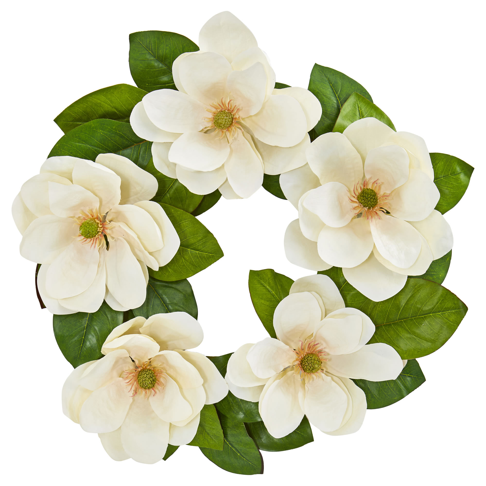 Charlton Home Magnolia Artificial 23" Plastic Wreath | Wayfair