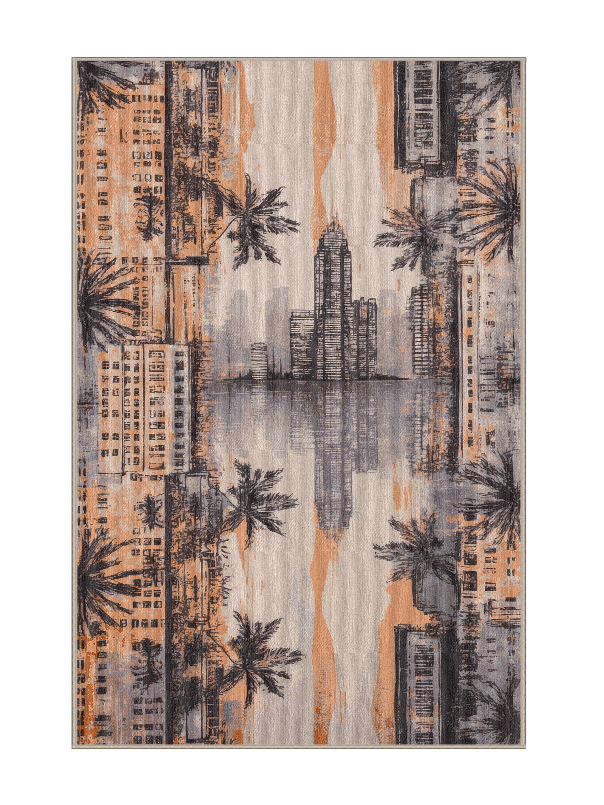 Rosecliff Heights Washable Urban Beach Scene Coastal Area Rug | Wayfair
