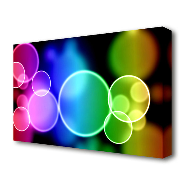 East Urban Home Colourful Light Bubbles - Wrapped Canvas Graphic Art ...