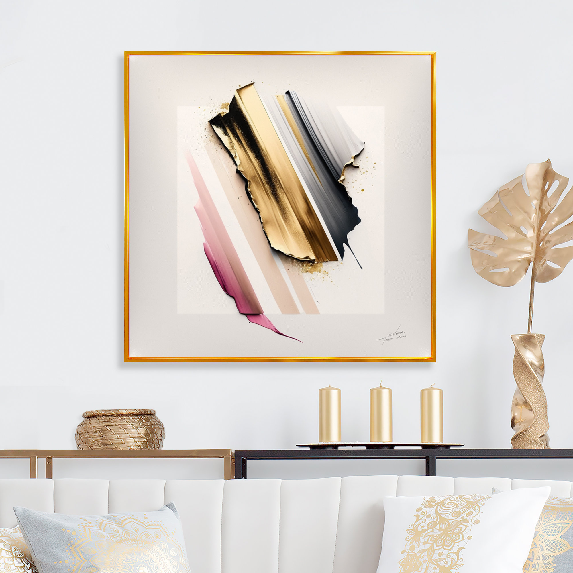 Everly Quinn Abstract Geode Watercolor Gold II Abstract Geode ...