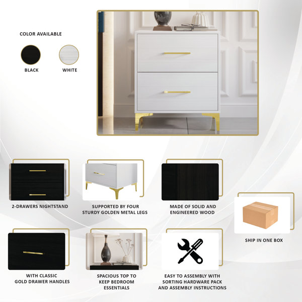 Mercer41 Maricus Nightstand & Reviews | Wayfair
