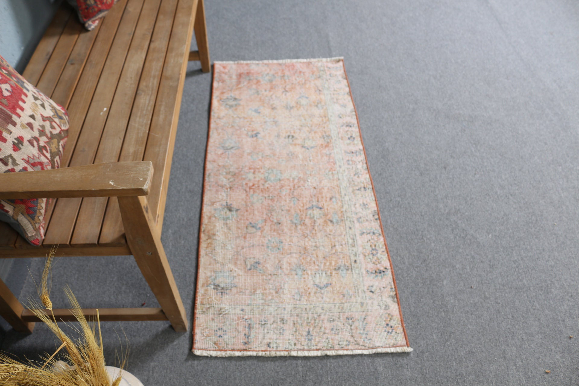 Bungalow Rose Vintage Turkish Door Mat With Soft Floral Design For Cozy ...