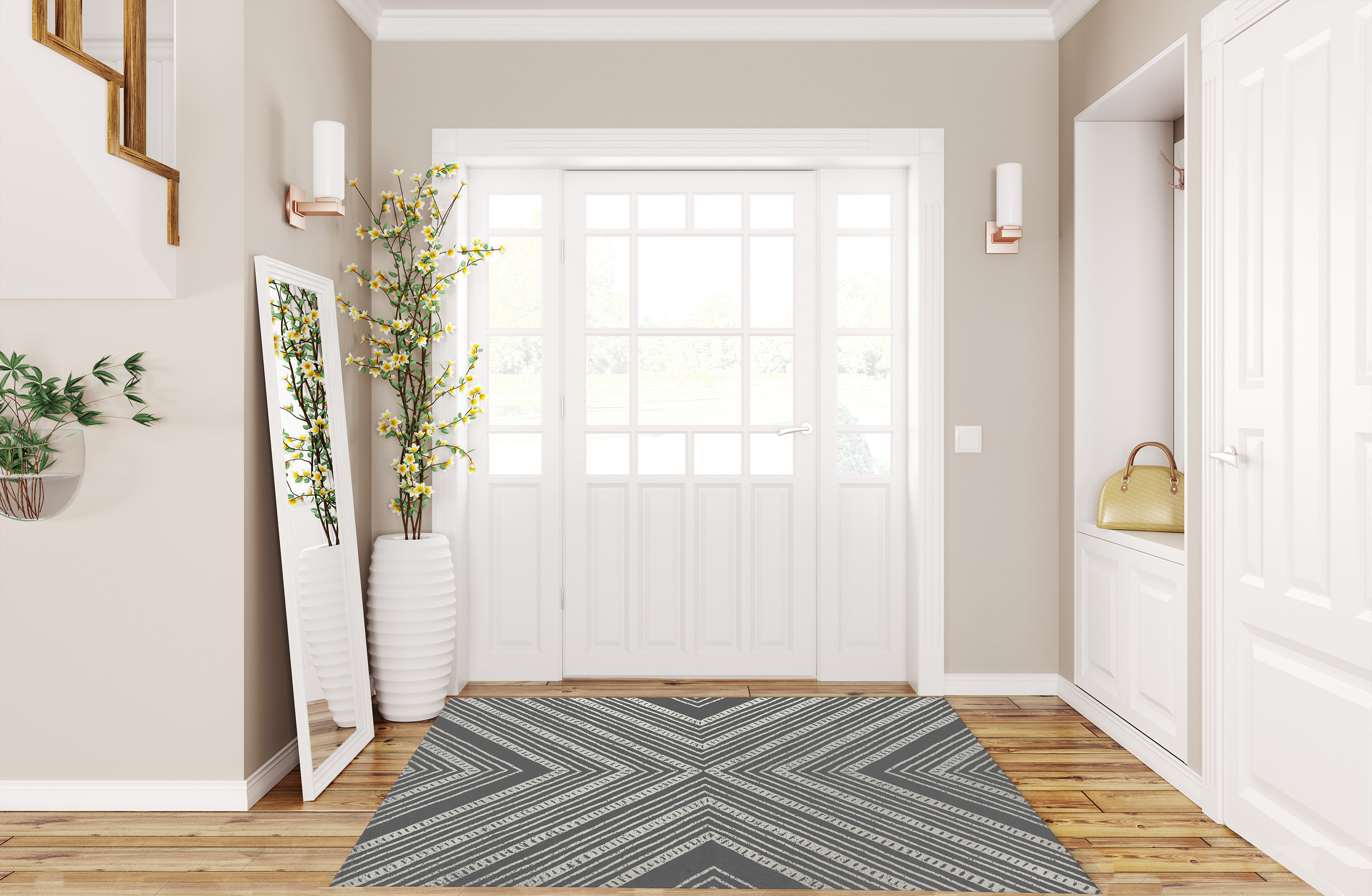 KAVKA DESIGNS Chevron Machine Made Synthetic Area Rug | Wayfair