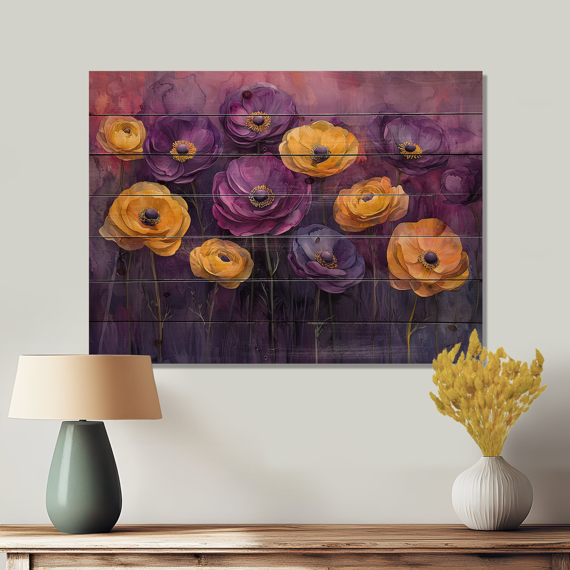 Ophelia & Co. Lavender Ranunculus Flowers Field III - Ranunculus Wood ...