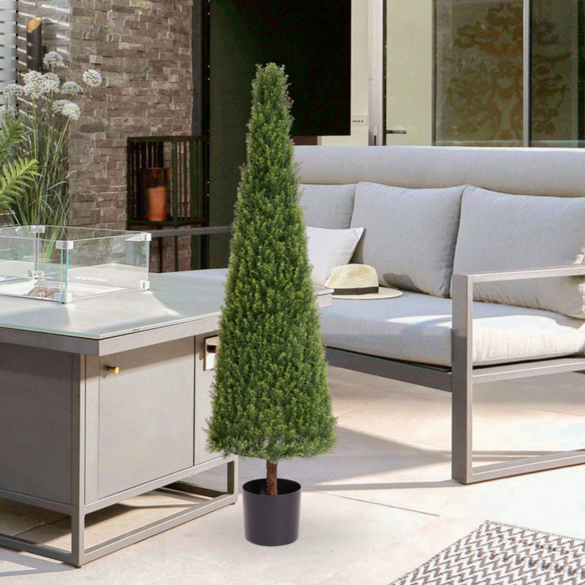 Latitude Run® Tree Artificial Boxwood Topiary Tree Plant Potted Trees ...