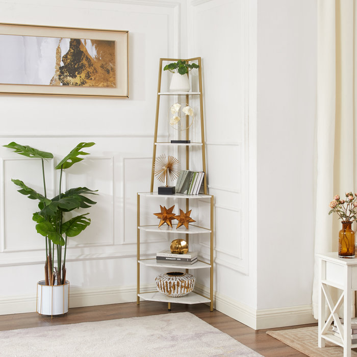 Trent Austin Design® Pursel 68.5'' Tall 5 Tier Corner Bookcase ...