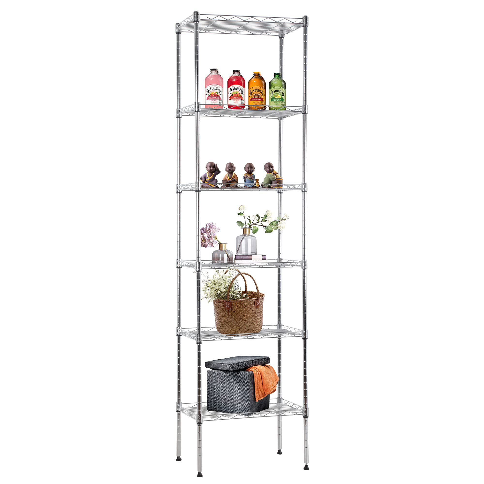 Rebrilliant Wire Shelving Unit Metal Shelf With 5 Tier Adjustable Layer ...