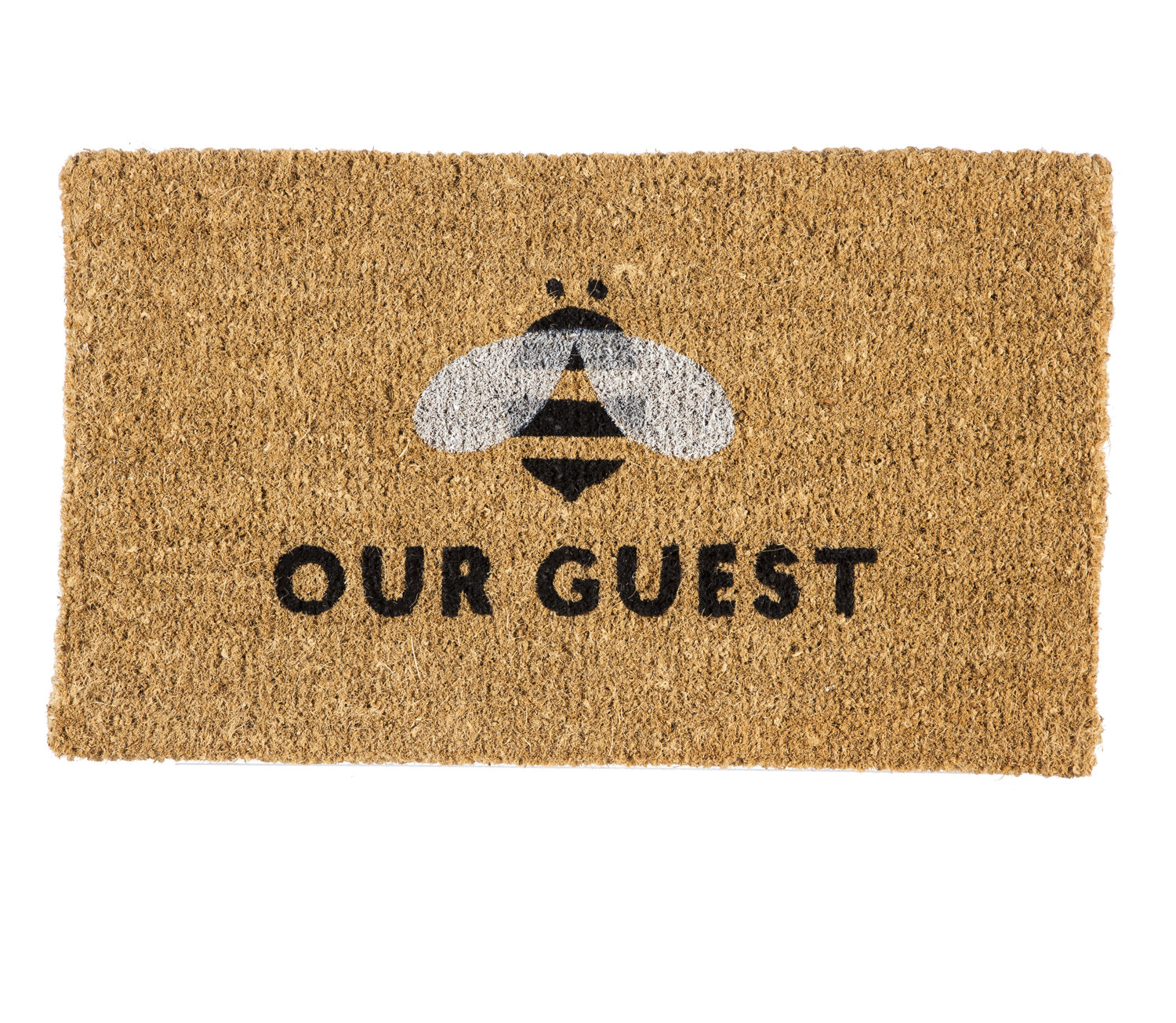 Gracie Oaks Alderman Bee Our Guest 30 x 18 Outdoor Welcome Door Mat ...