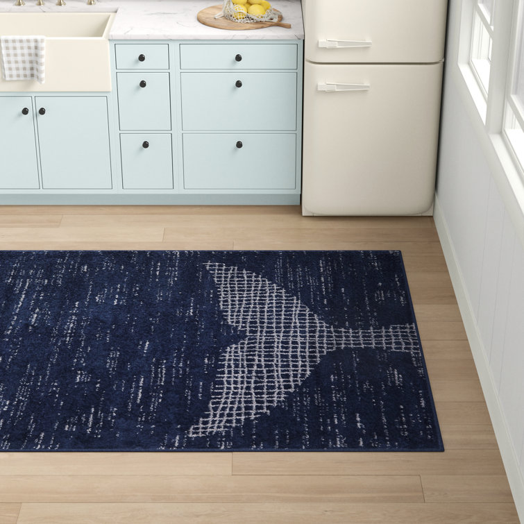Sand & Stable Minster Abstract Navy Blue Coastal Whale Area Rug ...