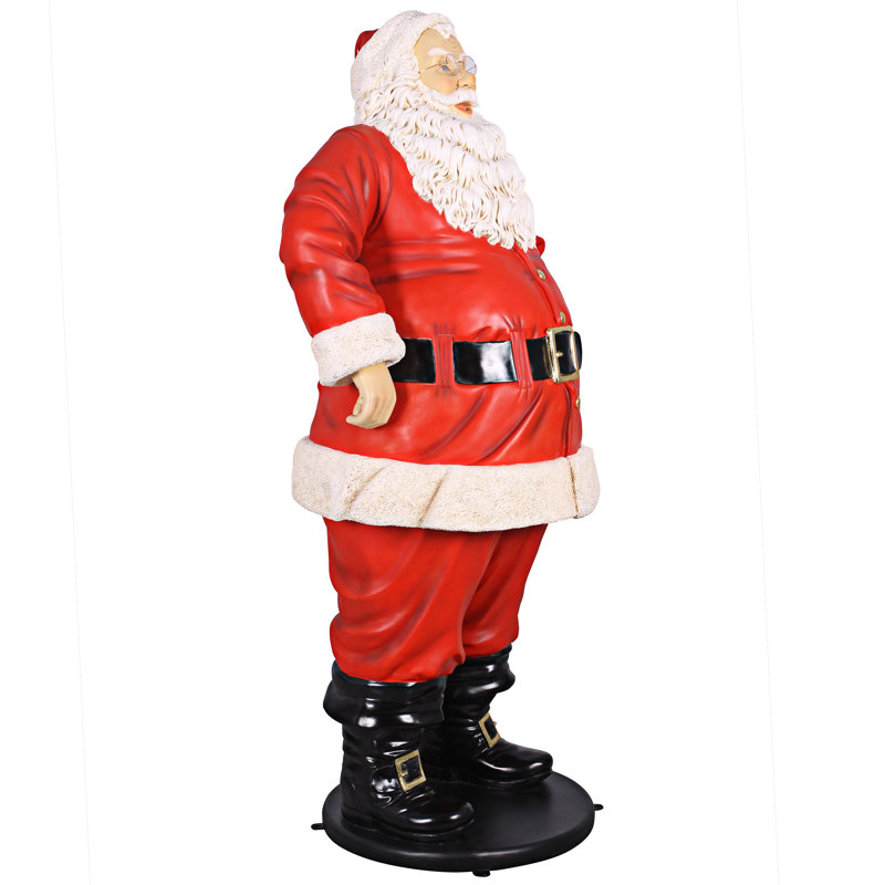 The Holiday Aisle® Jolly Santa Claus Life-Size Statue | Wayfair